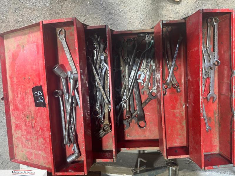 Lot 89 - Red Tool Box With Assort Tools | AuctionsPlus