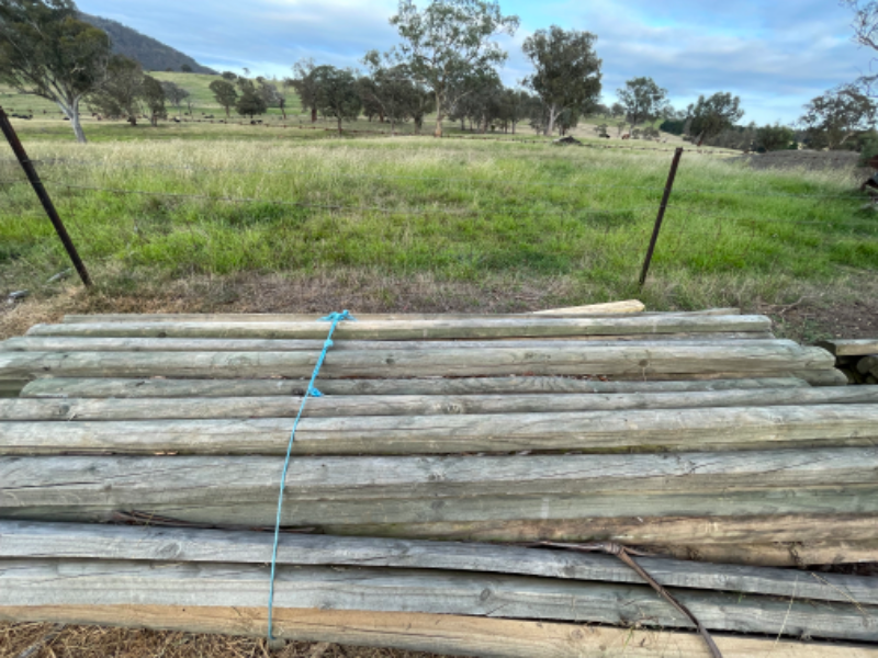 Lot 171 - 34 x Treated Pine Half Logs | AuctionsPlus