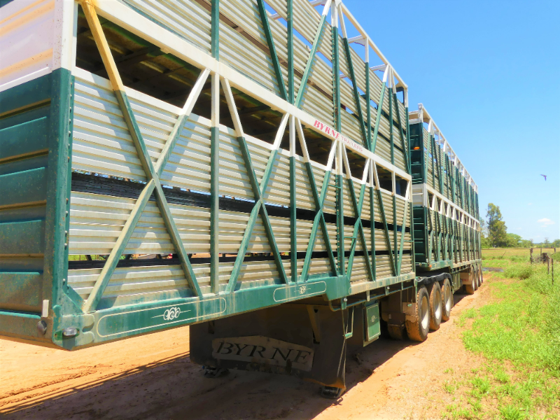 Lot 290 - Byrne B Double Stock Trailers | AuctionsPlus
