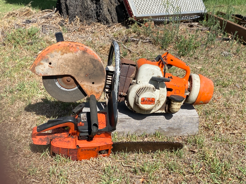 Lot 132 - Stihl TS350 super concrete demolition saw/ Stihl 009 chain ...