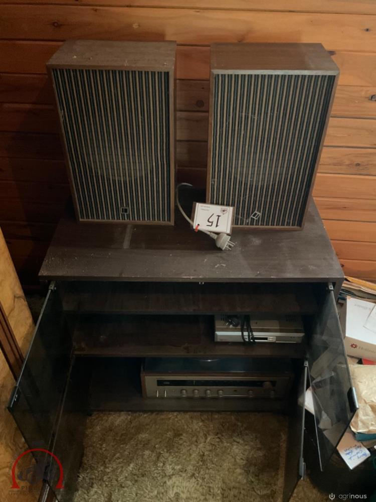 Lot 15 - Sharp stereo FM and cabinet | AuctionsPlus