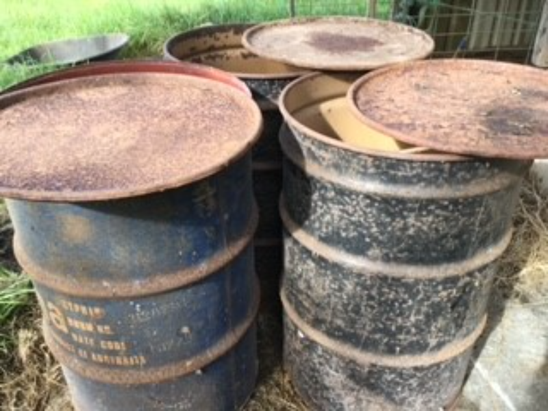 Lot 69 - Metal Feed Drums with Lids | AuctionsPlus