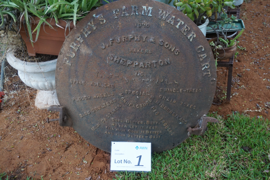 Lot 1 - Furphy Tank End | AuctionsPlus