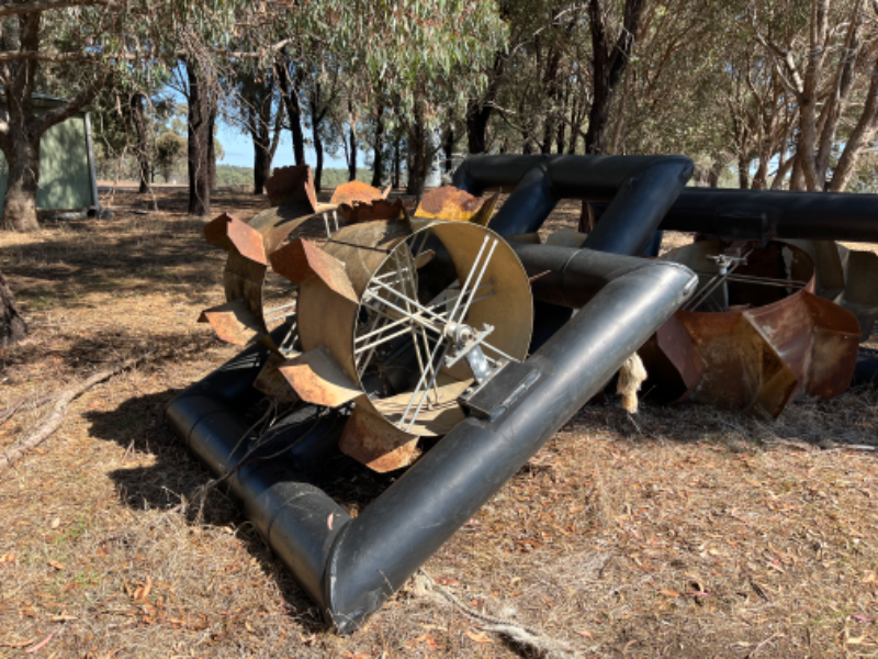 Lot 73 - Dethridge Wheels on floats | AuctionsPlus