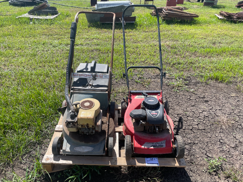 Lot 101 - Rover 460 push mower and Rover Barron 45 mower | AuctionsPlus