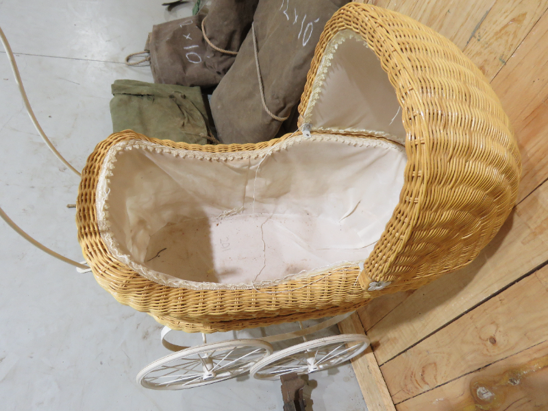 Lot 201 - ANTIQUE CANE PRAM | AuctionsPlus
