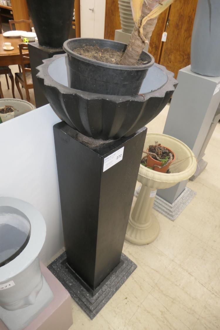 Lot 272 - Concrete Bowl Style Pot Plant & Concrete Stand | AuctionsPlus