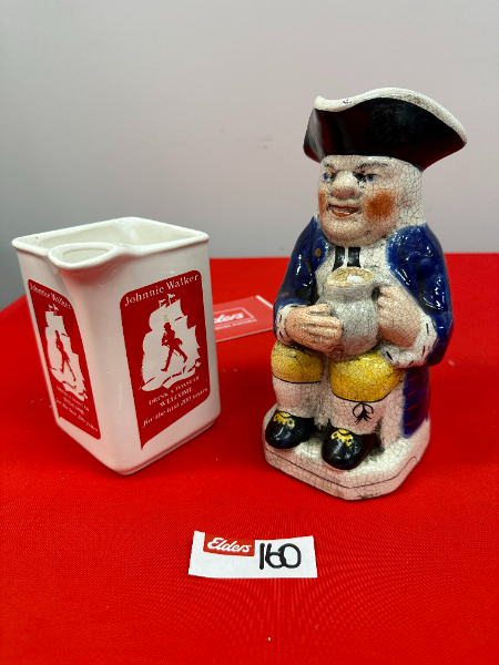 Lot 160 - Vintage Staffordshire Style Toby Jug Pitcher & Johnnie Walker ...