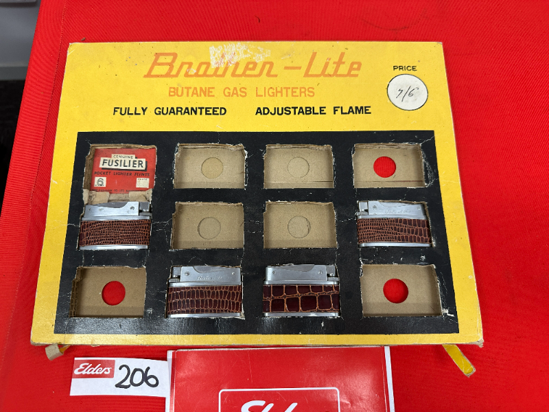 Lot 206 - Brother Lighter Display with 4 Butane Lighters | AuctionsPlus