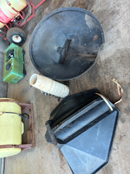 Lot 114 - 2 Poly Grain Hoppers & Grain Shute | AuctionsPlus