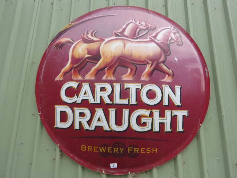 Lot 1 - Carlton Draught Sign - Round | AuctionsPlus