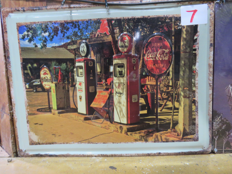 Lot 7 - Coca Cola / Mobil Sign 40cm x 30cm | AuctionsPlus