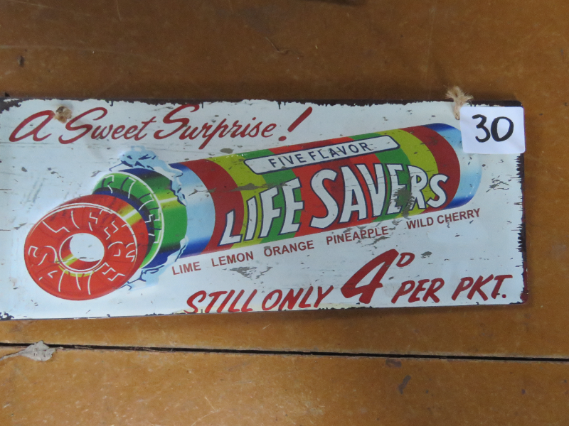 Lot 30 - Life Savers Sign 38cm x 15cm | AuctionsPlus