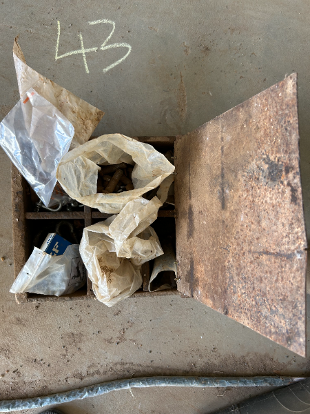 Lot 43 - Woods, screws, various size Ds. Bolts for loxton slasher ...