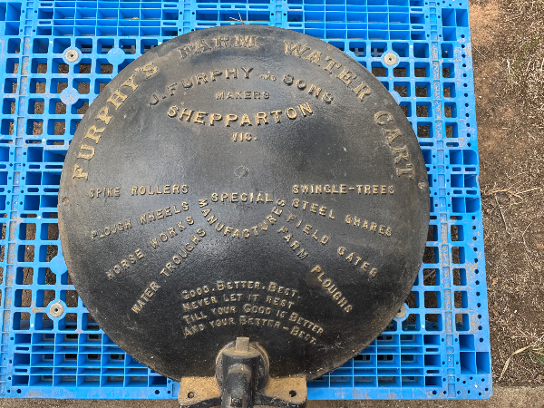 Lot 3 - Antique J. Furphy & Sons Water Cart Tank End | AuctionsPlus