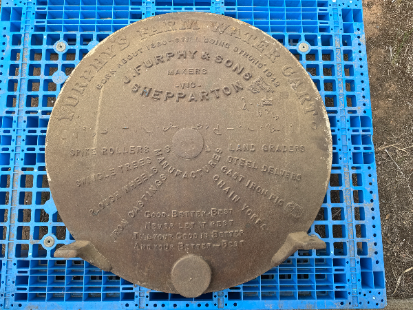 Lot 7 - Antique J. Furphy & Sons Water Cart Tank End | AuctionsPlus