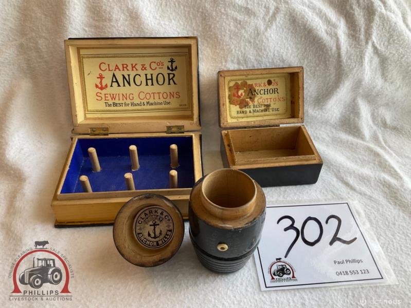 Lot 302 - Clark & Co, Anchor cotton boxes | AuctionsPlus