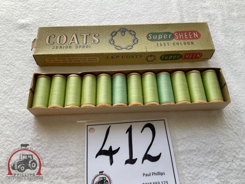 Lot 412 - Coats Junior Spool, Super Sheen Cotton Thread | AuctionsPlus