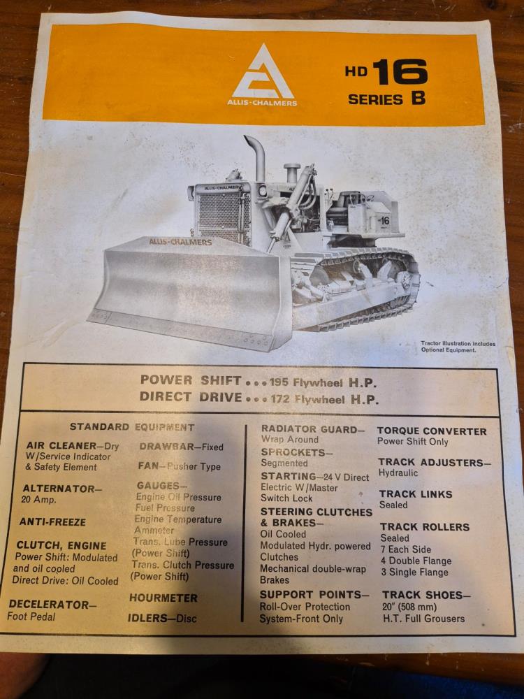 Lot 9 - Allis-Chalmers HD16 Series B Dozer Brochure | AuctionsPlus