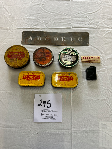 Lot 295 - MIXED TOBACCO TINS, STENCIL, JERRY CAN SHAPED LIGHTER ...