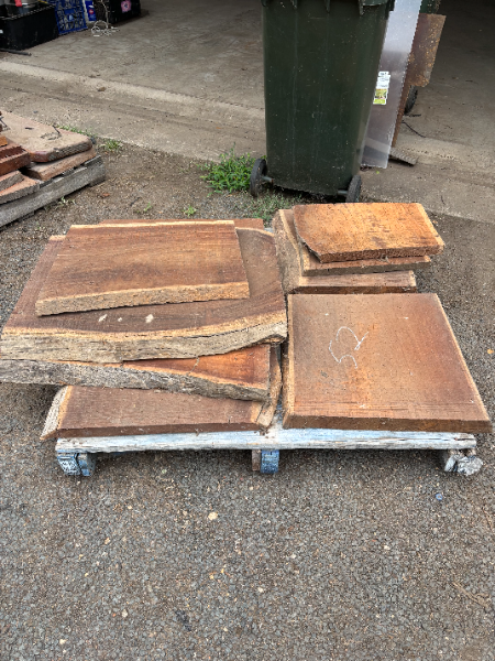 Lot 52 - Ironbark/Redgum timber slabs | AuctionsPlus