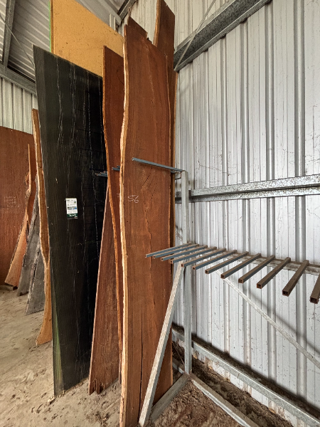 Lot 56 - Red gum timber slabs x 5. Av 3m Job lot | AuctionsPlus