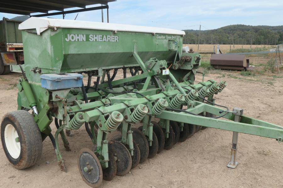 Lot 8 - John shearer Trailing seeder | AuctionsPlus