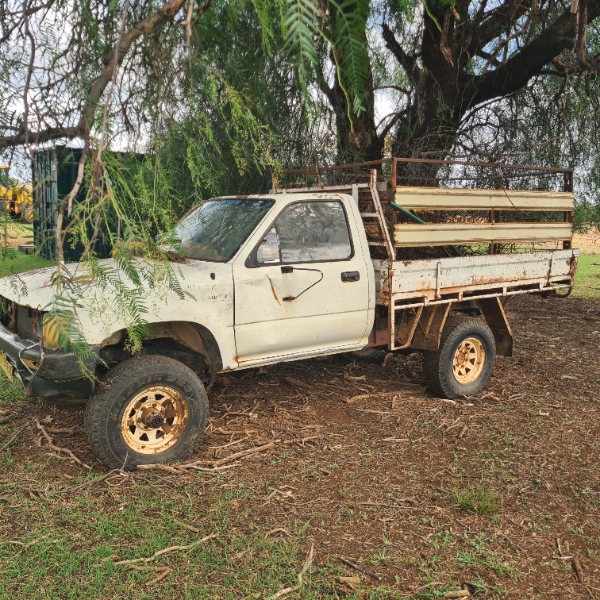 Lot 131 - OLD FARM UTE HILUX 4 X4 DIESEL 1990 ( NOT GOING ) | AuctionsPlus