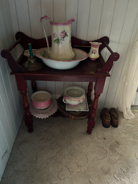 Lot 71 - Antique Timber Bathroom Table | AuctionsPlus