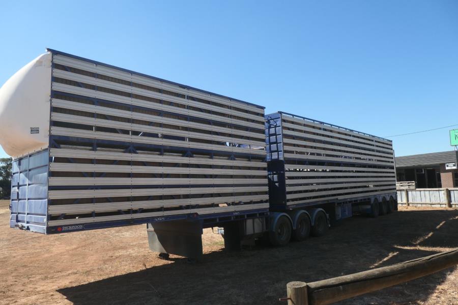 Lot 7 - B Double Livestock Trailer Set | AuctionsPlus