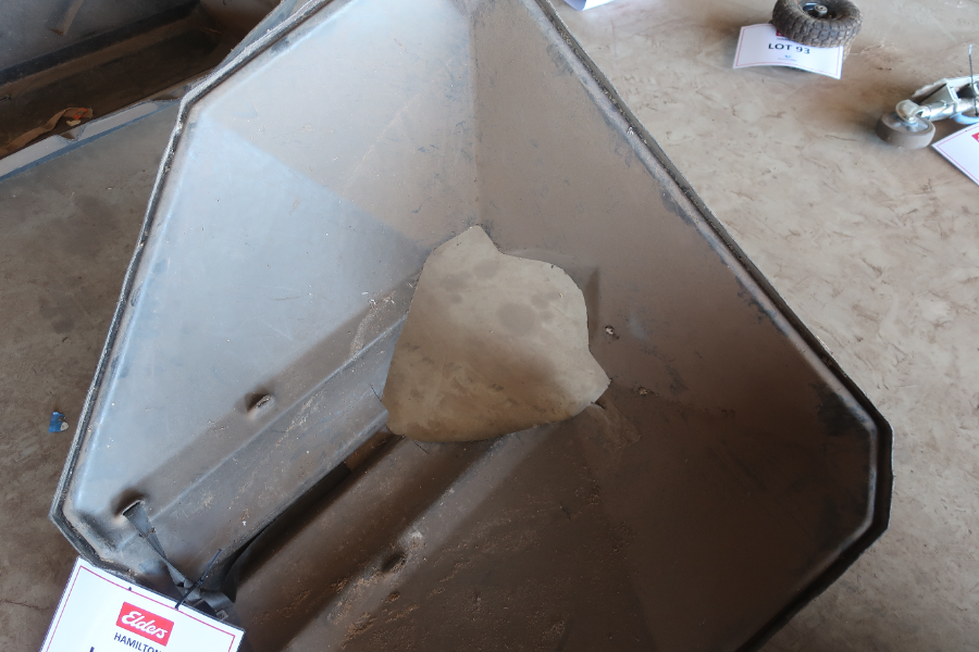 Lot 101 - Poly Grain Hopper modified with hole | AuctionsPlus