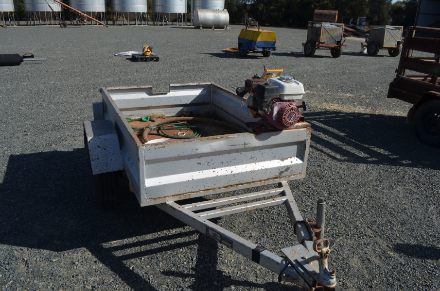 Lot 25 - Box Trailer with Honda Motor Pump | AuctionsPlus