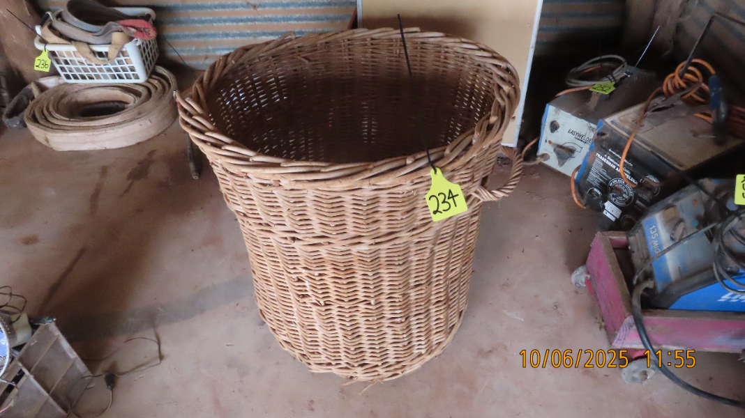 Lot 234 - Large Cane Basket | AuctionsPlus