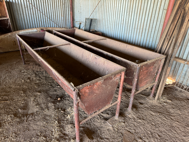 Lot 36 - 2 x Steel Feed Troughs, c2.5m | AuctionsPlus