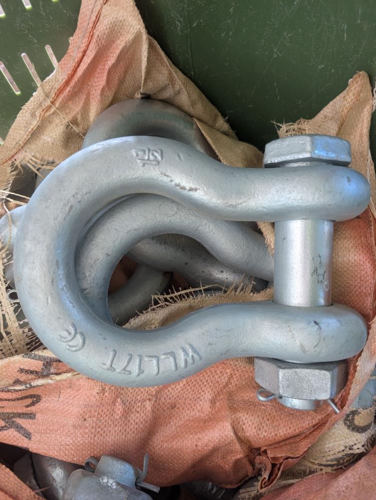 Lot 65 - 5x 17T Bolt Bow Shackles w/ Nut & Split Pin | AuctionsPlus
