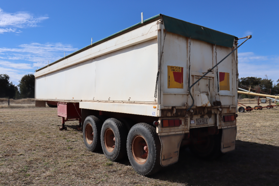 36ft tri-axle McGrath tip over axle, unregistered | AuctionsPlus