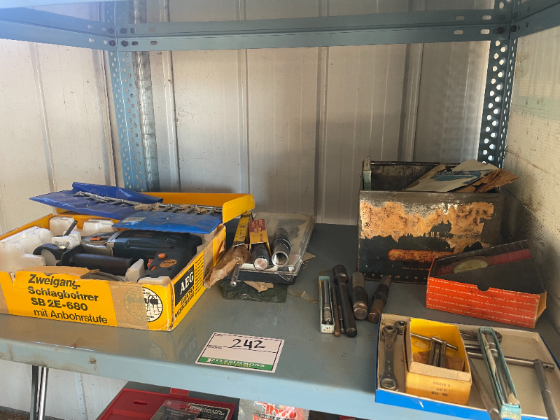 Lot 242 - AEG Electrical Drill, Telescopic gauges, and sundry items ...