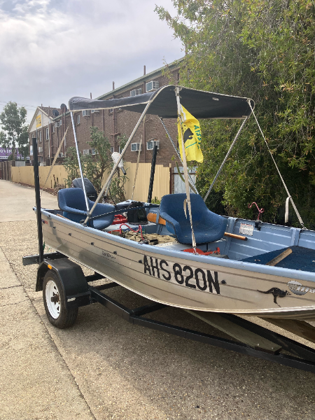 Lot 3 - Quintrex 3.8M V-Hull Boat, Motor & Trailer | AuctionsPlus