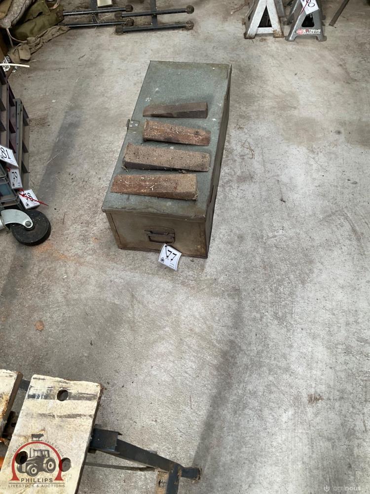 Lot 77 - Tool Box & Wedges | AuctionsPlus