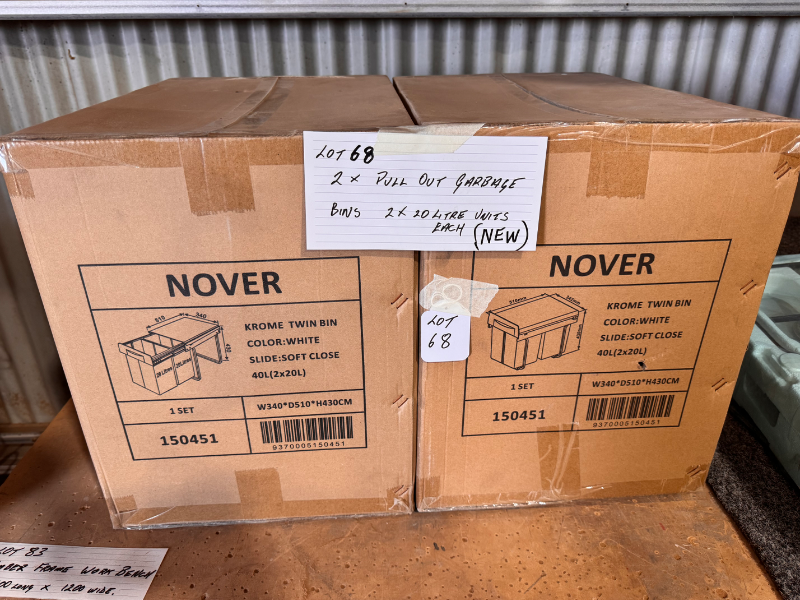 Lot 68 - 2 x Pull Out Garbage Bins. | AuctionsPlus