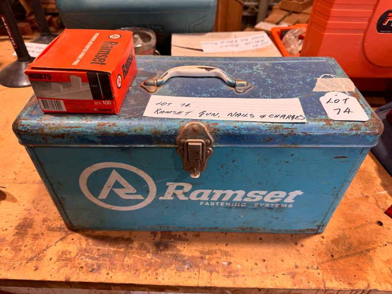 Lot 74 - Ramset Gun - Nails & Chargers. | AuctionsPlus