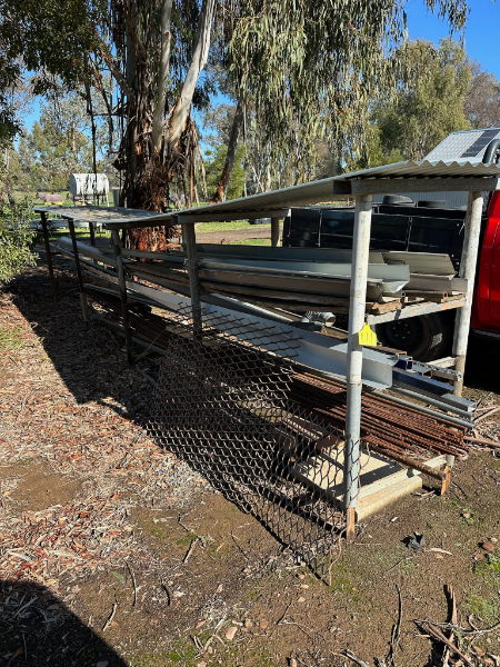Lot 37 - Homemade Shelving with Steel items | AuctionsPlus