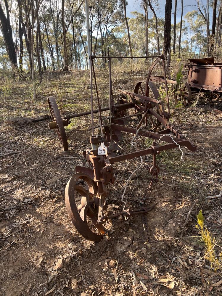 Lot 58 - Antique 8 Furrow Farm Plough | AuctionsPlus