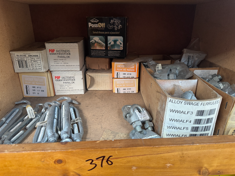 LOT 376 - Assorted Fasteners, Turn Buckles, Wire Grips | AuctionsPlus