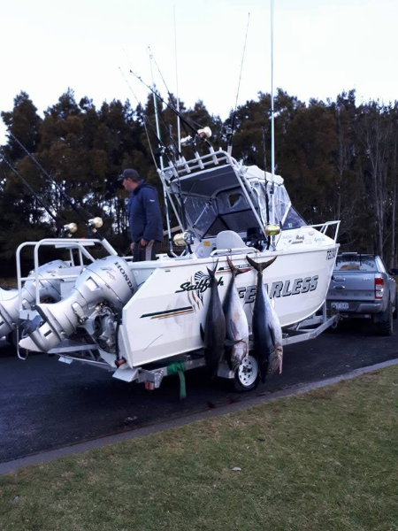 Lot 19 - SAILFISH REEF RUNNER TWIN HULL ALUMINIUM BOAT AND TRAILER ...