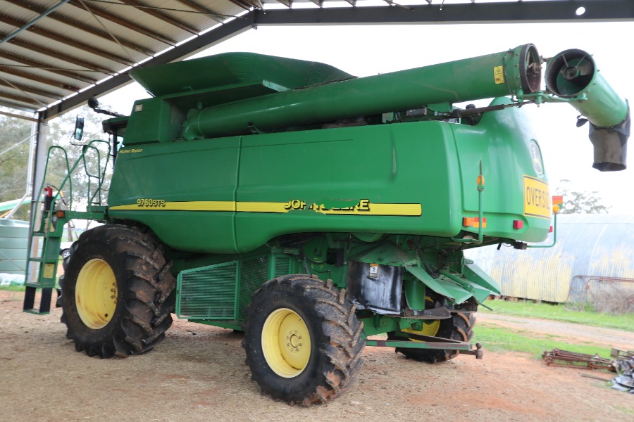 Lot 2 - John Deere 9760 with 36ft draper front and trailer | AuctionsPlus