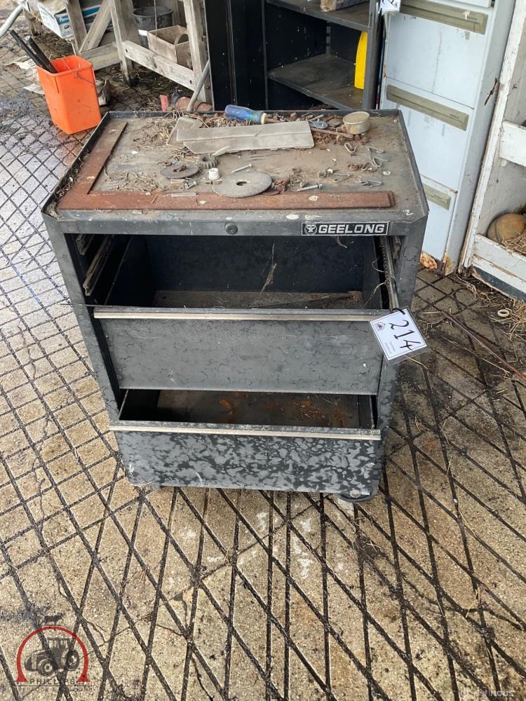 Lot 214 - Geelong Tool Cabinet On Wheels | AuctionsPlus