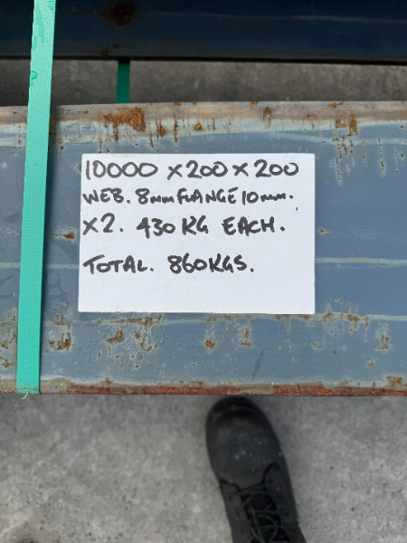 Lot 44 - 2 of Universal Column 2 x 200 x 200 x 10,000 long, approx ...