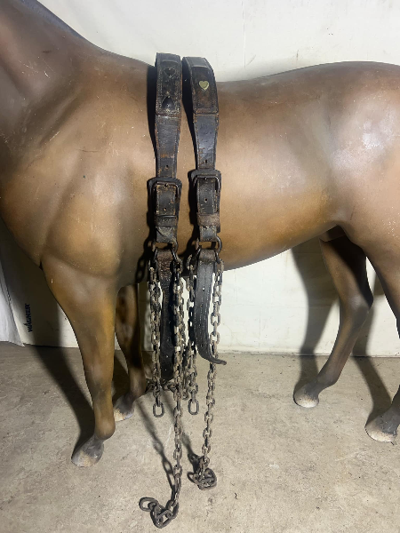 Lot 251 - Back saddles and heavy chains | AuctionsPlus