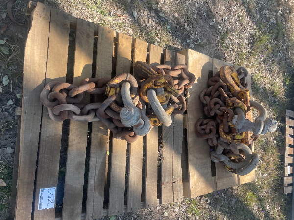Lot 52 - Heavy chain connectors, hooks and chain possibly suit as scrub ...